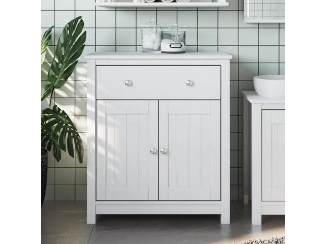 Click here for vidaXL Bathroom Cabinet White Solid pine wood  eng... prices