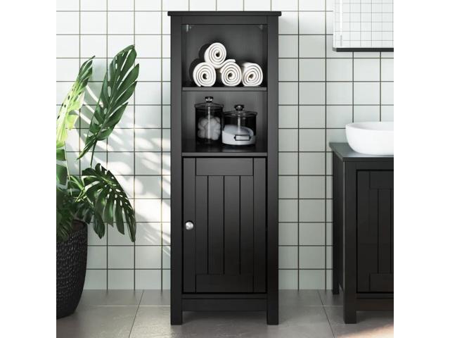 Click here for vidaXL Bathroom Cabinet Black Solid pine wood  eng... prices