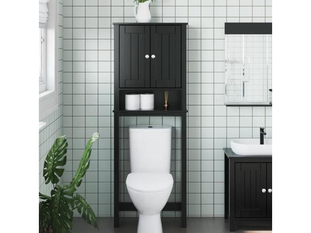 Click here for vidaXL Over-the-Toilet Storage Black Solid pine wo... prices