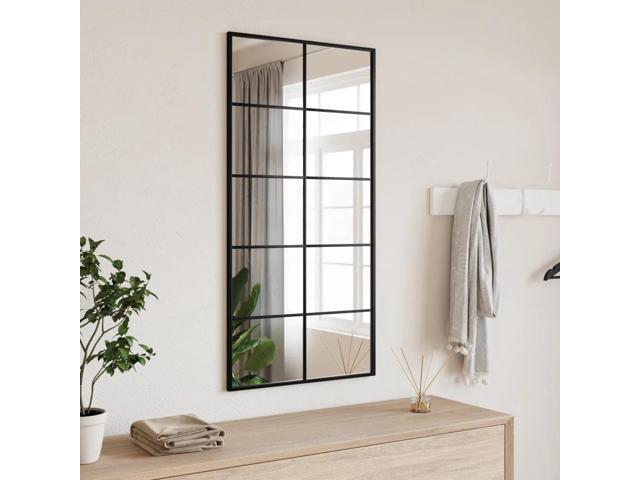 Click here for vidaXL Wall Mirror Black 19.7x39.4 Rectangle Iron... prices