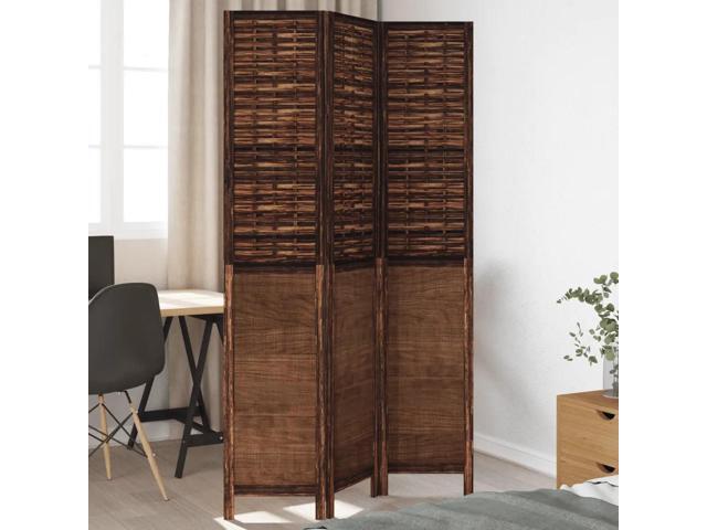 Click here for vidaXL Room Divider 3 Panels Dark Brown Solid Wood... prices