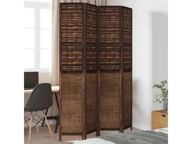 Click here for vidaXL Room Divider 4 Panels Dark Brown Solid Wood... prices