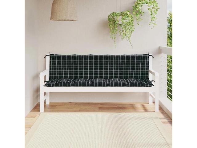 Click here for vidaXL Garden Bench Cushion Set of 2 Black Check P... prices