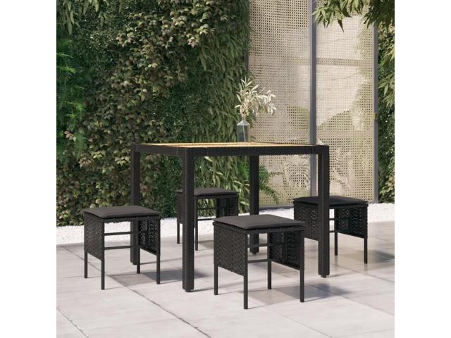 Click here for vidaXL Patio Footstools with Cushions 4 pcs Black... prices