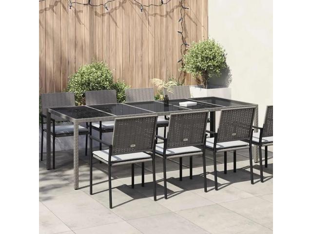 Click here for vidaXL Garden Table Grey 98.43 x 39.37 x 29.53 in... prices
