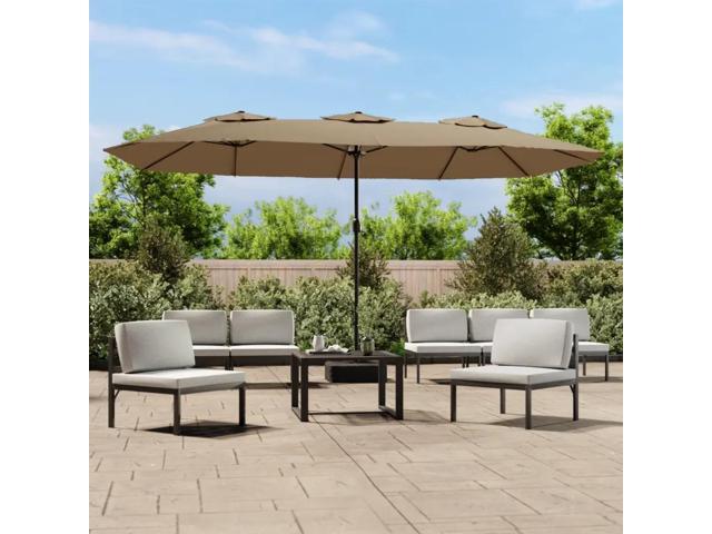 Click here for vidaXL Garden Parasol Taupe and Dark Grey Polyeste... prices