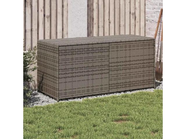 Click here for vidaXL Garden Storage Box Grey PE rattan and powde... prices