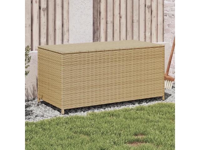 Click here for vidaXL Garden Storage Box Mix Beige PE Rattan Medi... prices