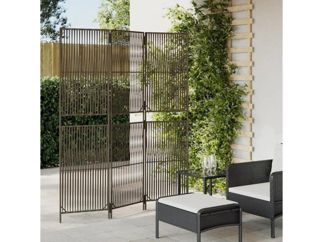 Click here for vidaXL Room Divider 3 Panels Gray Poly Rattan prices