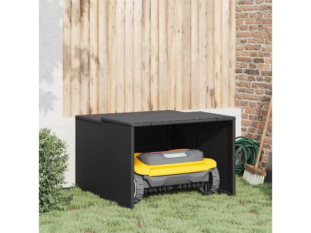 Click here for vidaXL Robot Mower Garage Black PE rattan  powder-... prices
