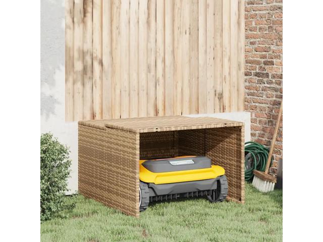 Click here for vidaXL Robot Mower Garage Beige PE rattan Small Du... prices