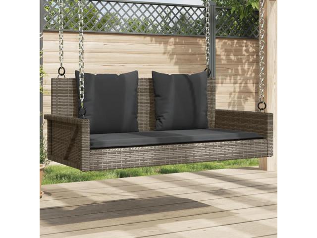 Click here for vidaXL Swing Bench Grey PE rattan  powder-coated s... prices