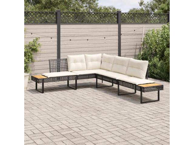 Click here for vidaXL Garden Sofa Black and Cream White prices