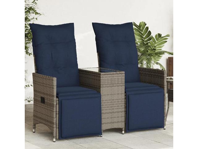 Click here for vidaXL Reclining Patio Sofa 2-Seater with Table Gr... prices