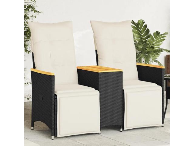 Click here for Reclining Garden Sofa Black  Cream White - Black prices