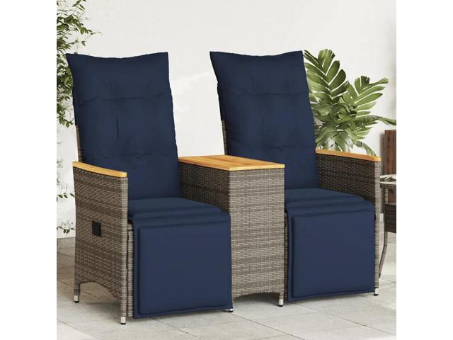Click here for vidaXL Reclining Patio Sofa 2-Seater with Table Gr... prices