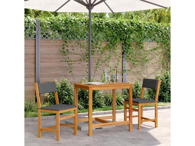 Click here for vidaXL Balcony Set Dark Grey Cushion  Natural Wood prices