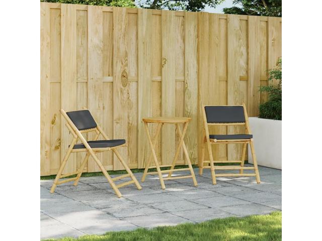 Click here for vidaXL Bistro Set Dark Grey Bamboo Ideal for small... prices