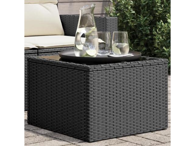 Click here for vidaXL Garden Table Black PE Rattan  Powder-Coated... prices
