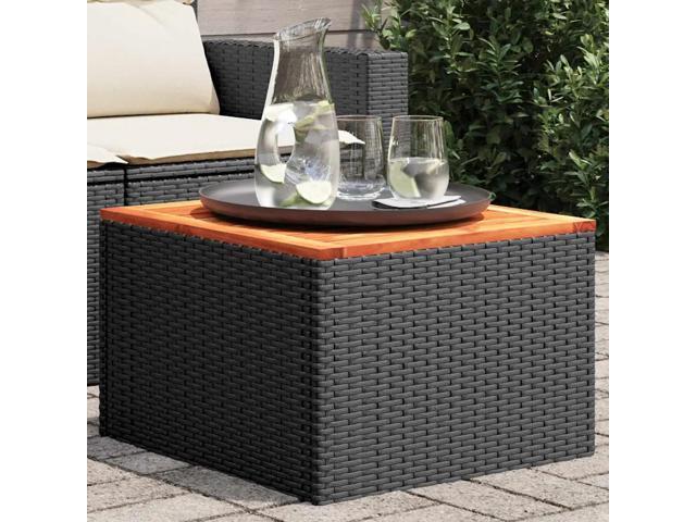 Click here for vidaXL Garden Table Black and Brown PE Rattan Comp... prices