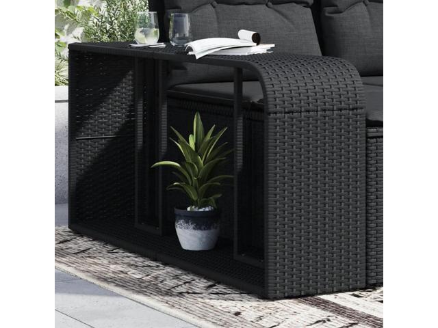 Click here for vidaXL Storage Shelf Black PE rattan  powder-coate... prices