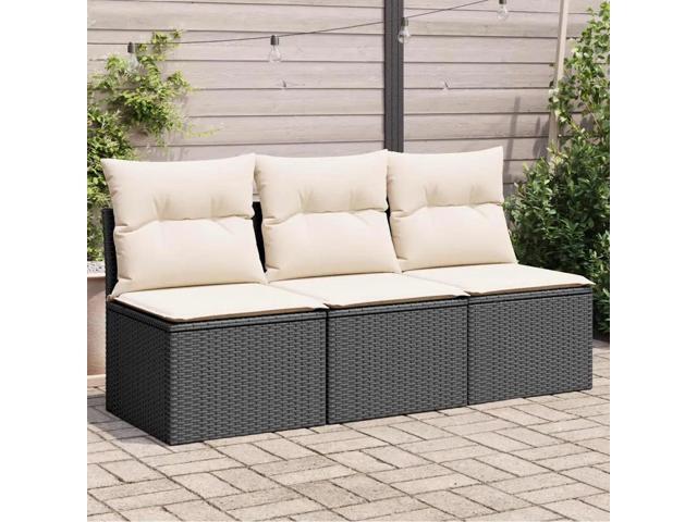 Click here for vidaXL Garden Sofa Black  Cream White prices