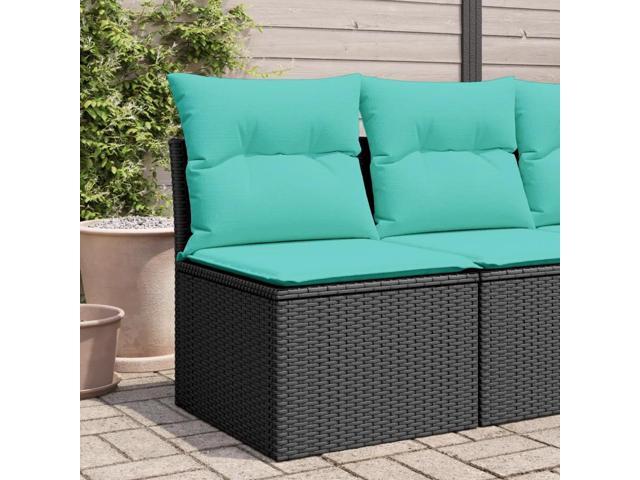 Click here for vidaXL Garden Sofa Black Pe Rattan  Powder-Coated... prices