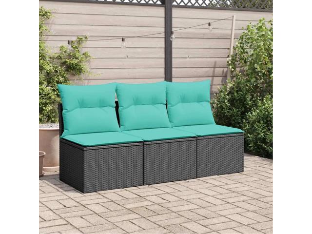 Click here for vidaXL Garden Sofa Black 64.96 x 24.41 x 27.17 in... prices