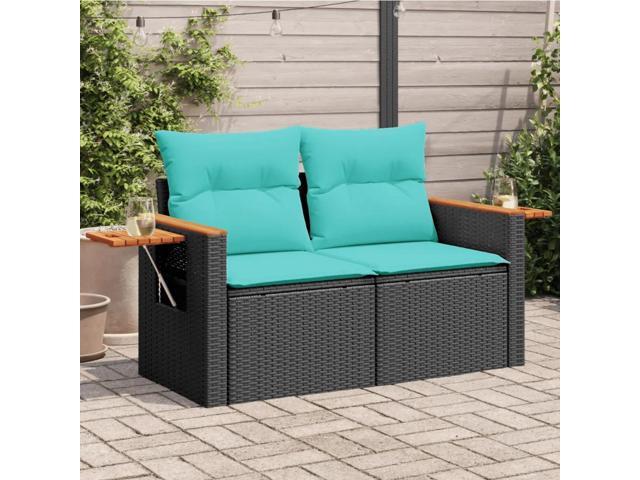 Click here for vidaXL Garden Sofa Black  Blue - Black prices