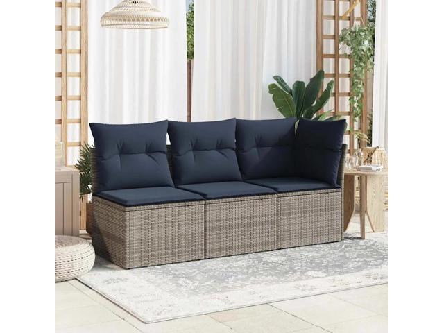 Click here for vidaXL Garden Sofa Grey 21.65 x 24.41 x 27.17 in P... prices