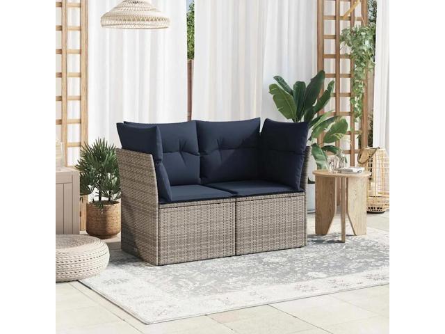 Click here for vidaXL Garden Sofa Grey 48.82 x 24.41 x 27.17 in P... prices