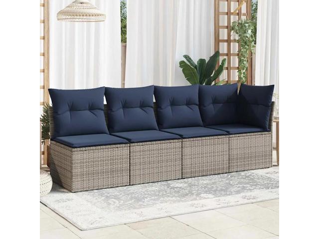 Click here for vidaXL Garden Sofa with Cushion Grey 227 x 62 x 69... prices