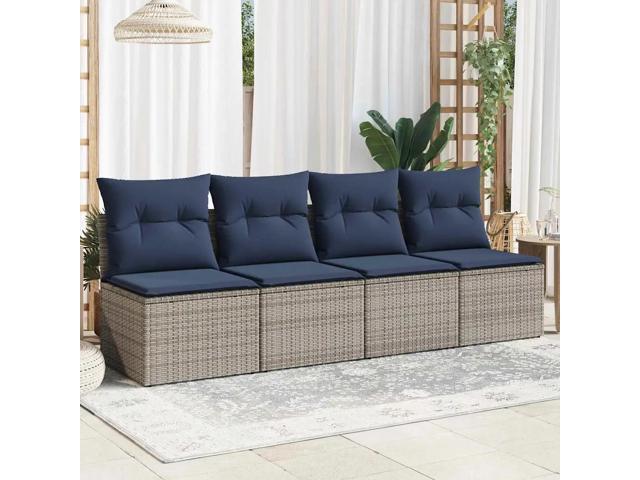 Click here for vidaXL Garden Sofa with Cushion Grey 227 x 62 x 69... prices