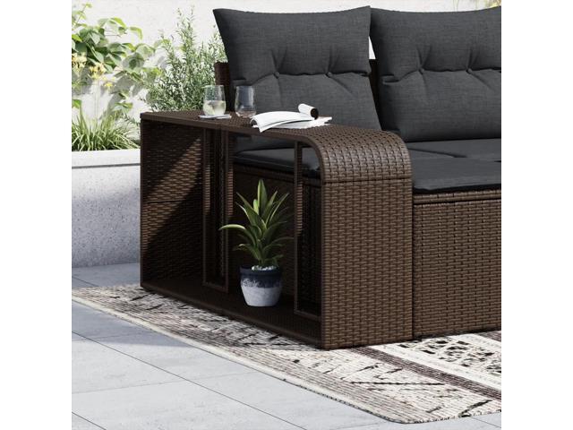 Click here for vidaXL Storage Shelf Brown PE rattan  powder-coate... prices