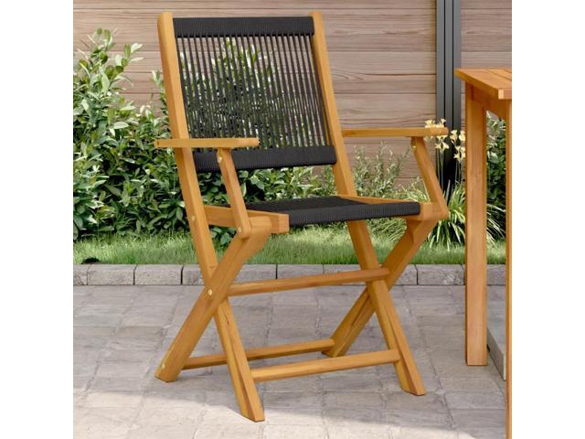 Click here for vidaXL Garden Chair Set of 2 Black Solid acacia wo... prices