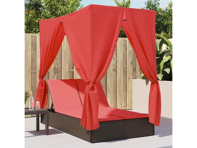 Click here for vidaXL Double Patio Sun Lounger with Roof and Curt... prices