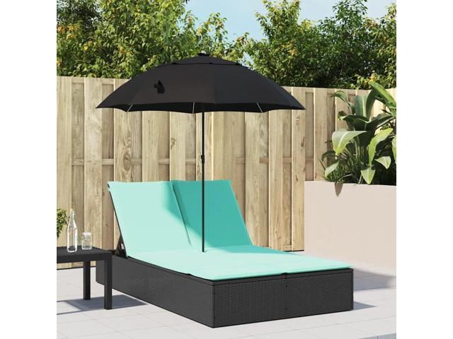 Click here for vidaXL Double Sun Lounger with Cushions & Parasol... prices