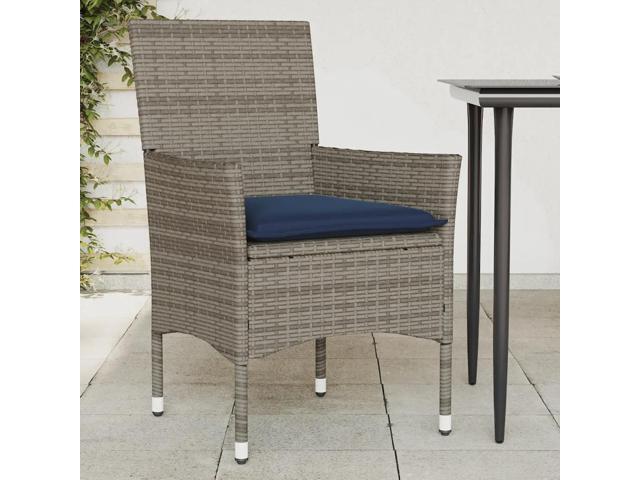 Click here for vidaXL Patio Chairs with Cushions 2 pcs Grey Poly... prices