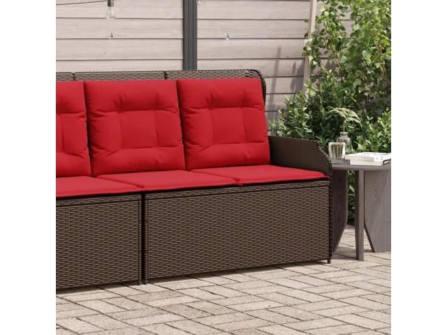 Click here for vidaXL Reclining Patio Bench Brown PE Rattan  Powd... prices