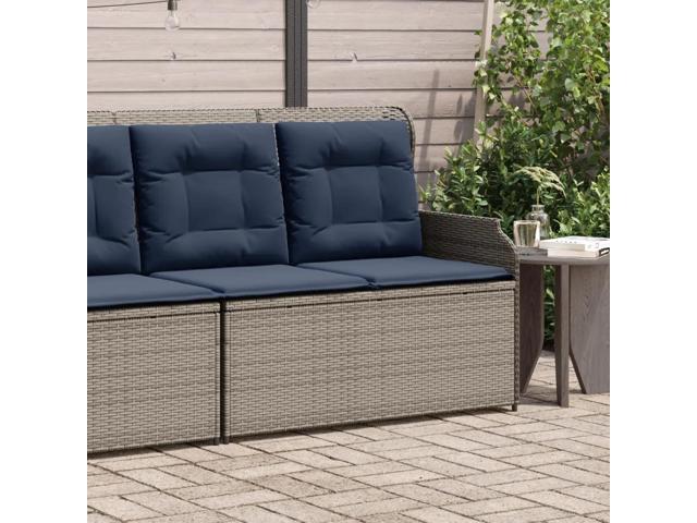 Click here for vidaXL Reclining Patio Bench Grey Pe rattan Standa... prices