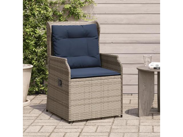 Click here for vidaXL Reclining Patio Chair Set of 2 Gray PE Ratt... prices