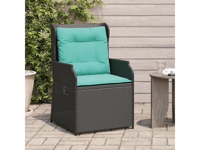 Click here for vidaXL Reclining Patio Chair Set of 2 Black PE rat... prices