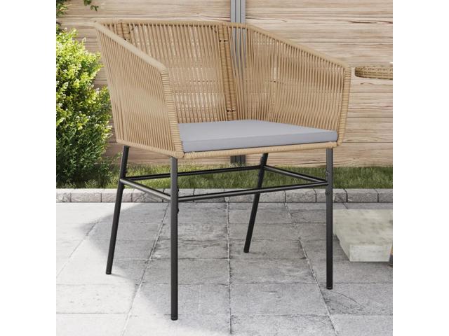 vidaXL Garden Chair Brown Pe Rattan  Powder-Coated Steel Standard - Brown