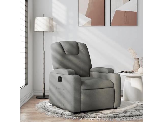 Click here for vidaXL Recliner Chair Dark Grey 100 Polyester  Met... prices
