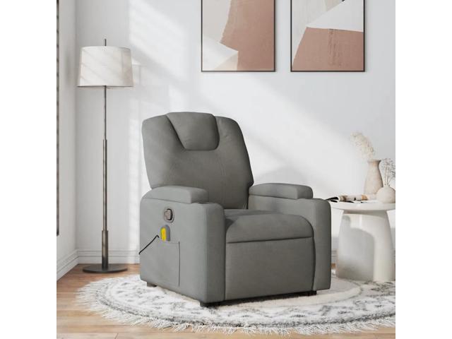 Click here for vidaXL Massage Recliner Chair Dark grey Polyester... prices