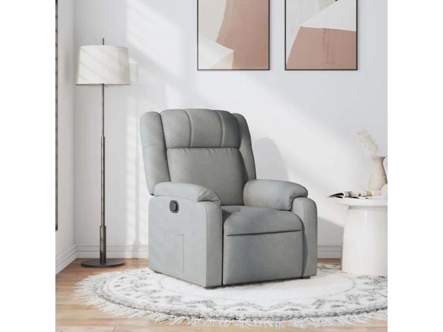 Click here for vidaXL Recliner Chair Light grey Polyester  Metal... prices