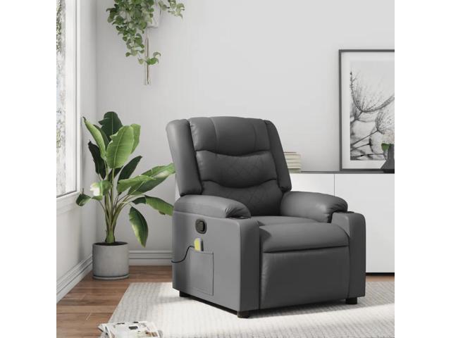 Click here for vidaXL Massage Recliner Chair Gray Faux leather  m... prices