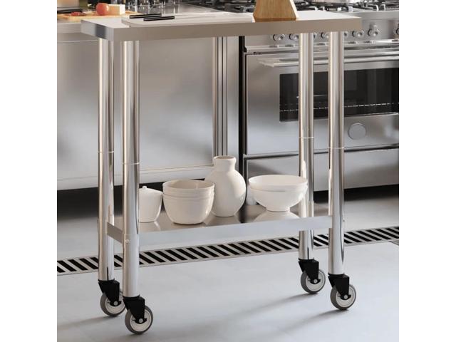 Click here for vidaXL Kitchen Work Table with Wheels 32.5x11.8x33... prices