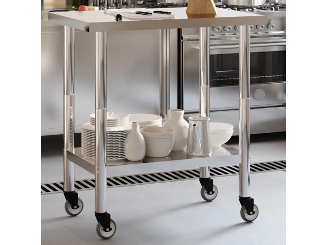 Click here for vidaXL Kitchen Work Table with Wheels 32.5x21.7x33... prices