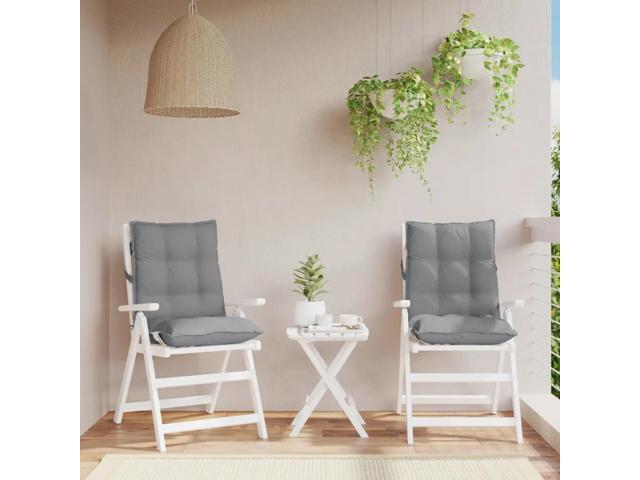 Click here for vidaXL Lowback Chair Cushion Set of 2 Grey Oxford... prices